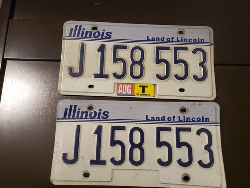 2000 Illinois IL license Plate Pair J 158 553 | eBay
