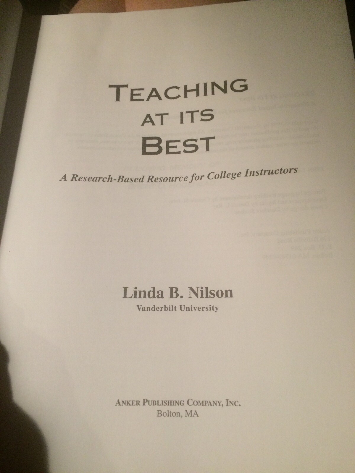 Teaching at Its Best : A Research-Based Resource for College ...