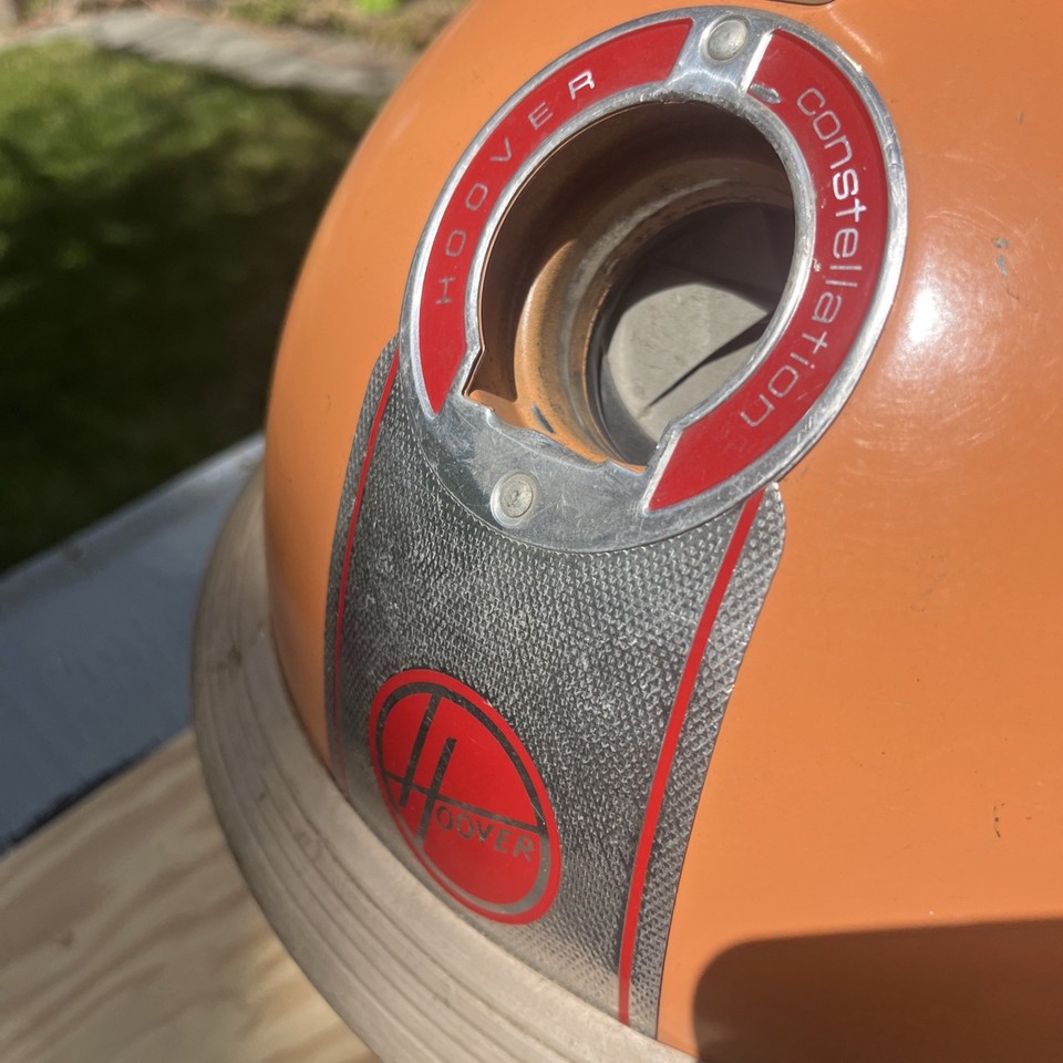 VTG Hoover CONSTELLATION Model 444 ORANGE Atomic Age Canister Vacuum ...