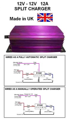 12V SPLIT CHARGER, split charge, 12AMP 144W, 12V to 12V, Model: E1242 ...