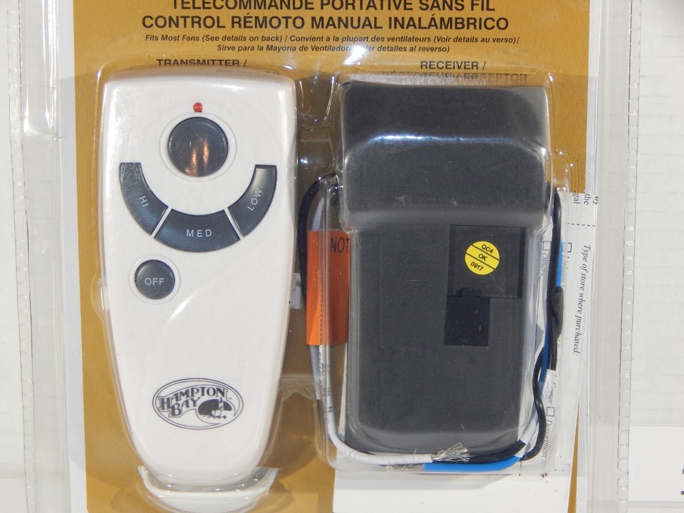 Hampton Bay Hand Held Wireless Remote 191 691 White New With Wall Mount ...