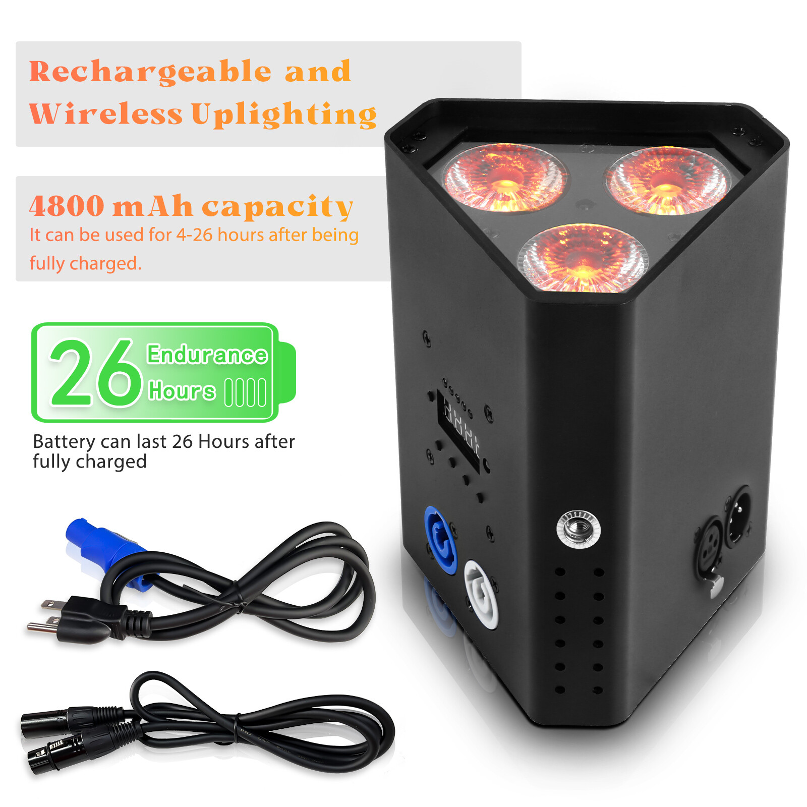 4X 60W LED Akku Par Wiederaufladbar RGBWA UV Uplight Spot Scheinwerfer ...