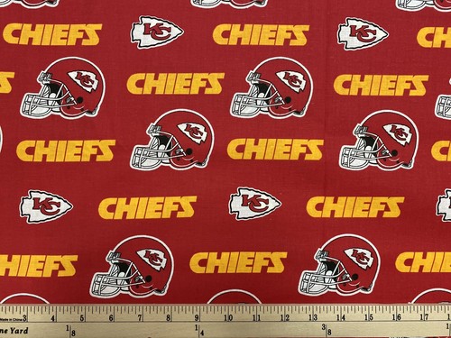 NFL KC KANSAS CITY CHIEFS football, HALF Yard (18”x 57”) 100% Cotton ...