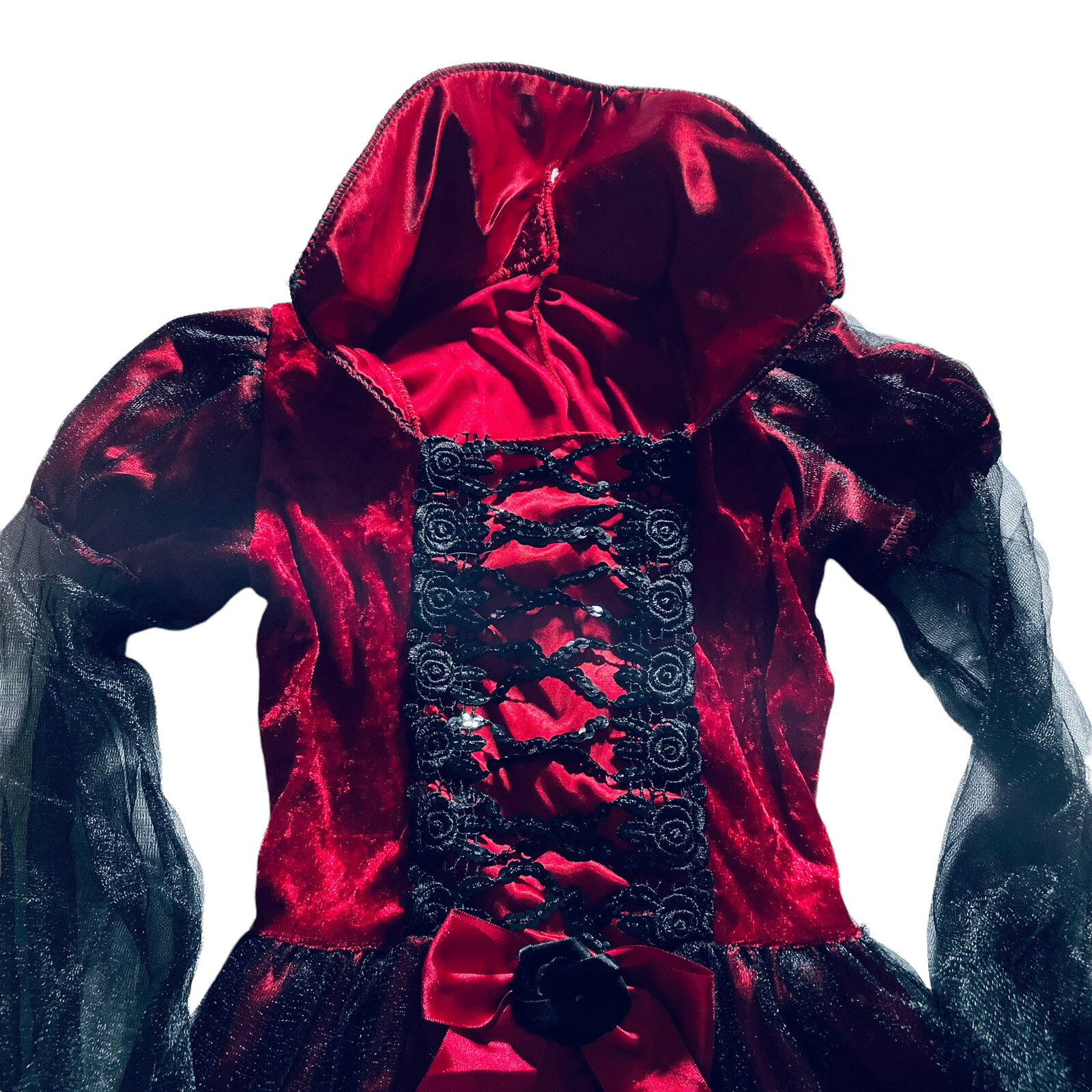 Vampire Dress Girls Medium Halloween Costume Red Blac… - Gem