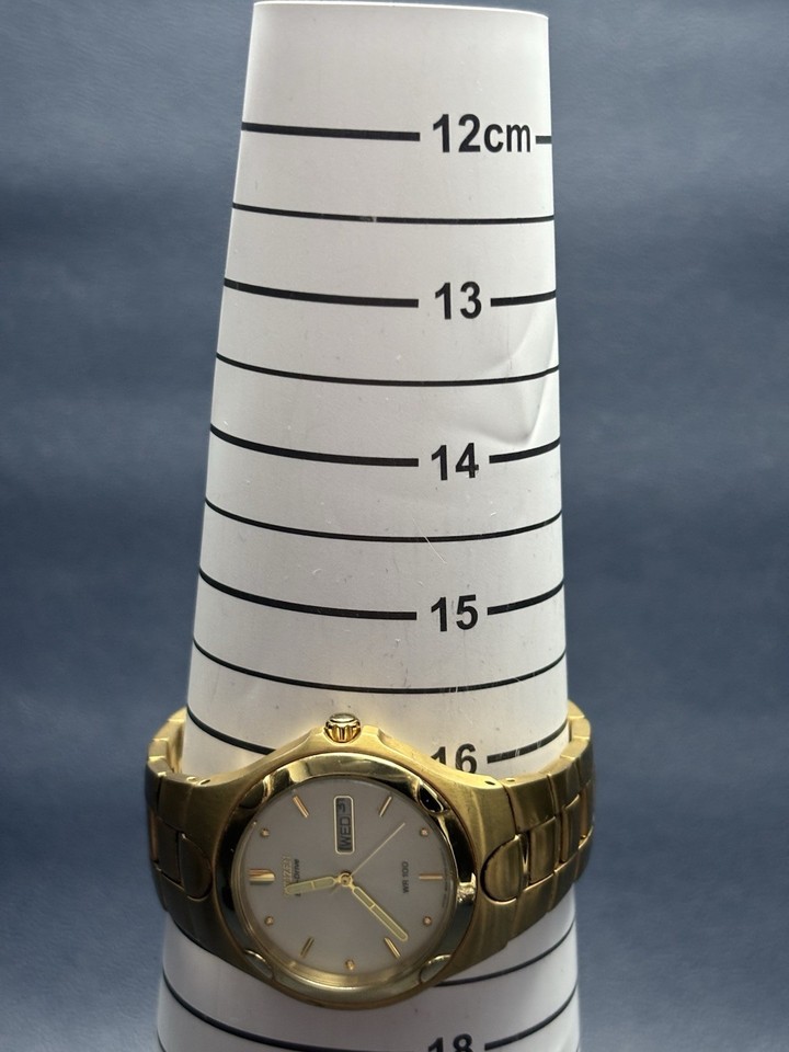 Citizen E101-K17551 Eco-Drive Gold Tone Analog Watch - Working | eBay