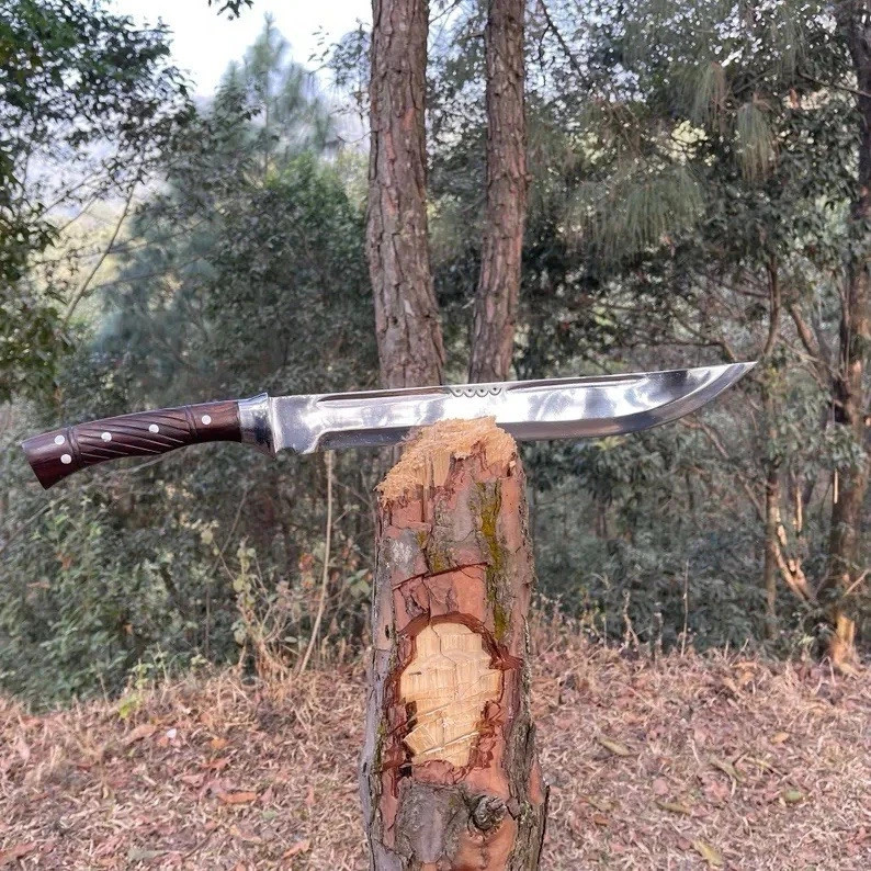 CUSTOM HANDMADE D2 TOOL STEEL COMBAT HUNTING MACHETE SURVIVAL CAMPING ...