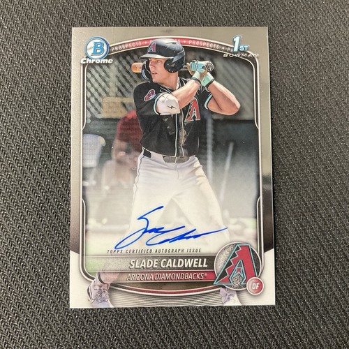 SLADE CALDWELL 1st Chrome Prospect Auto 2025 Bowman Baseball Autograph ...
