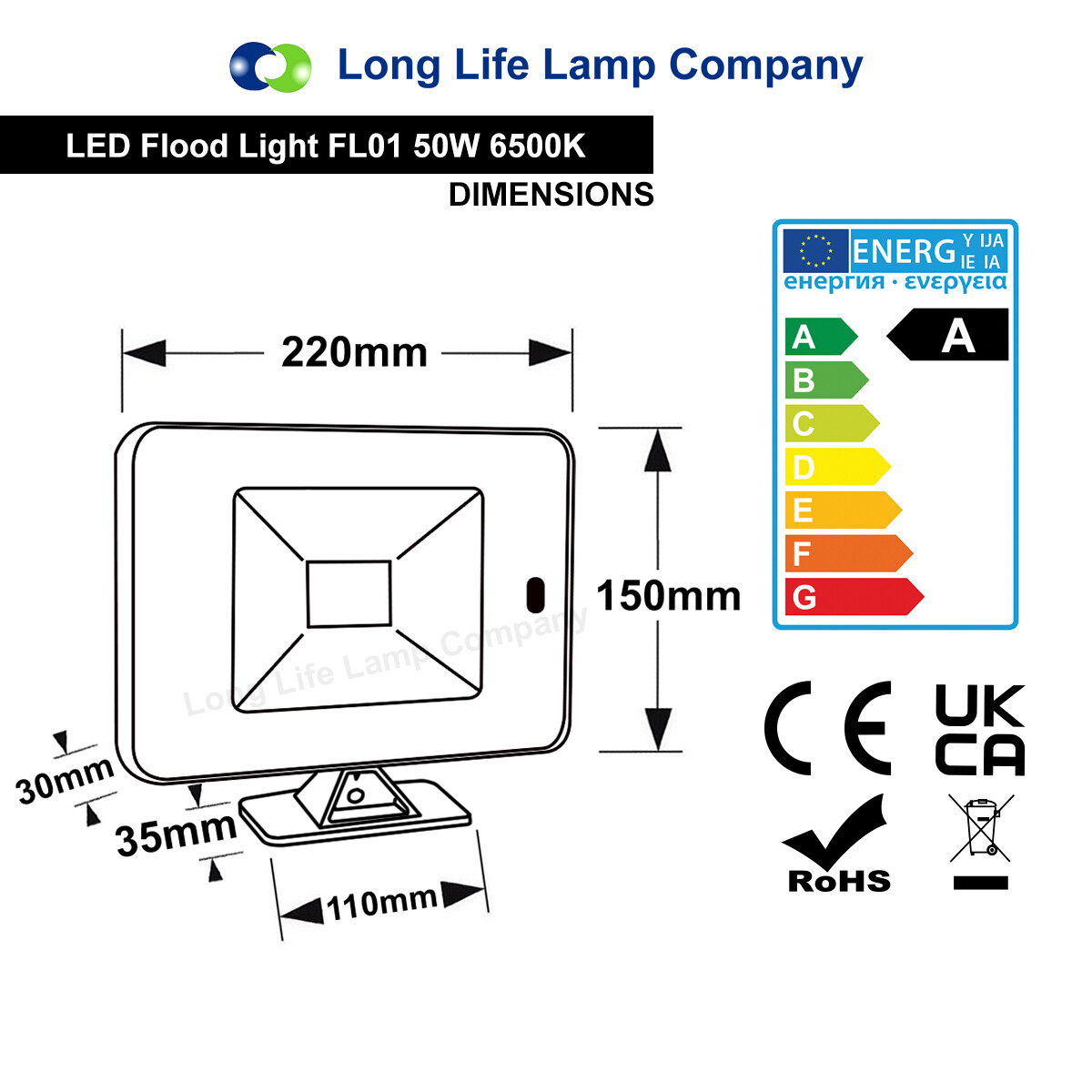 PIR 50W LED Flood Light with Dusk Till Dawn Over Ride IP65 Remote ...