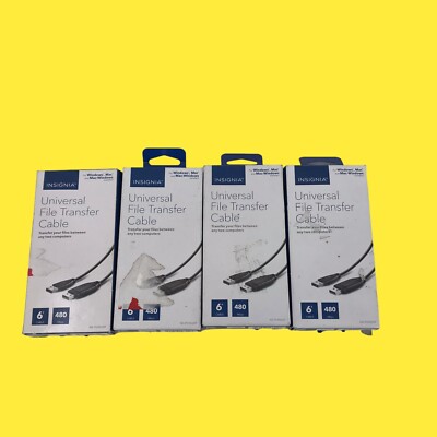 Lot of 4 6' ft Insignia File Transfer Cable Between Mac & Windows #463 Z55/2 | eBay