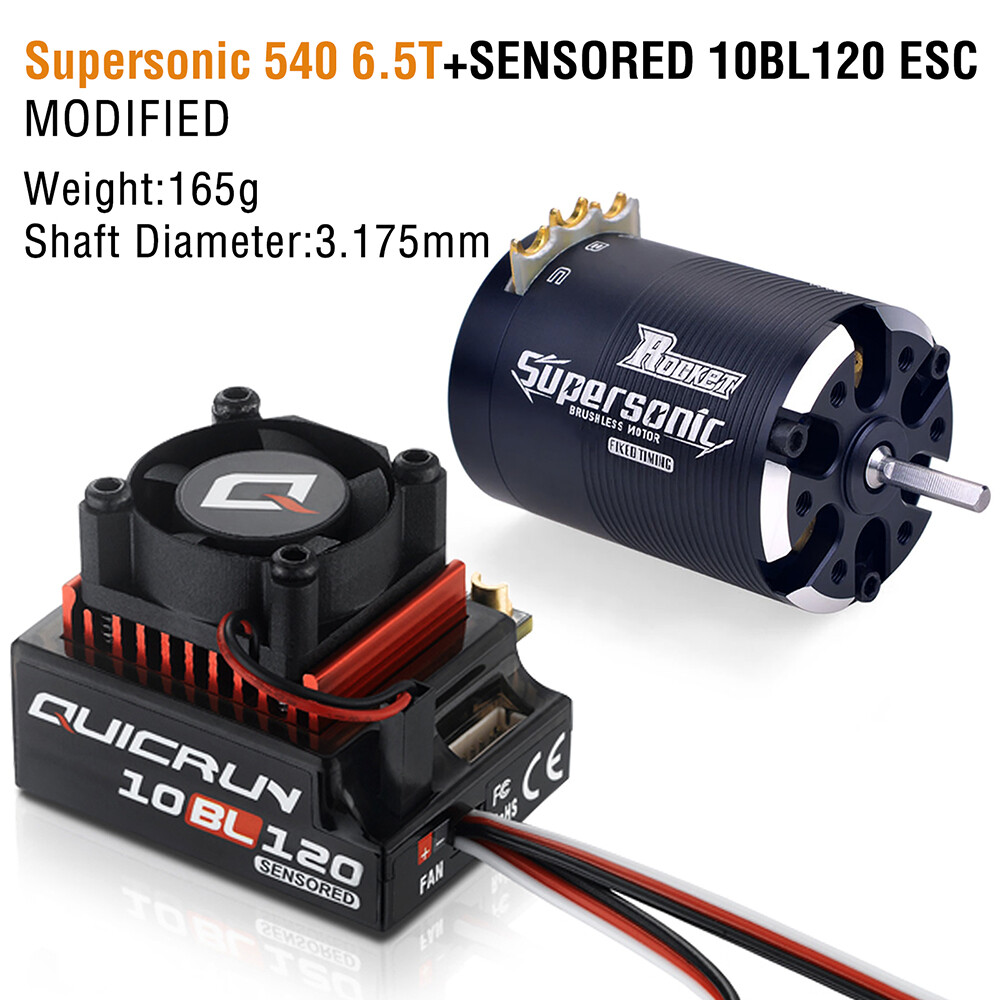 Hobbywing 10BL120 ESC+540 Motor Sensored Brushless Combo for 1/10 Drift ...
