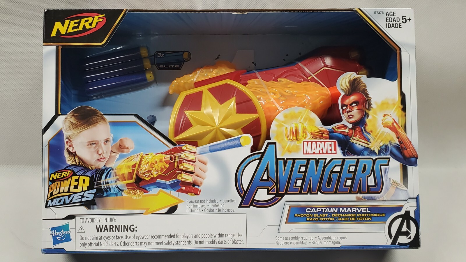 NEW NERF Power Moves Marvel Avengers Captain Marvel Photon Blast ...