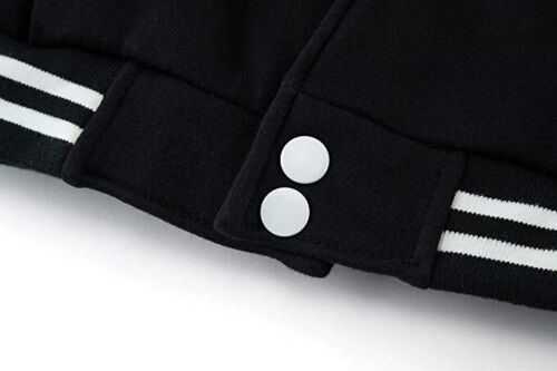 Leather Sleeves Varsity Blouson Letterman Baseball Banded Collar ...
