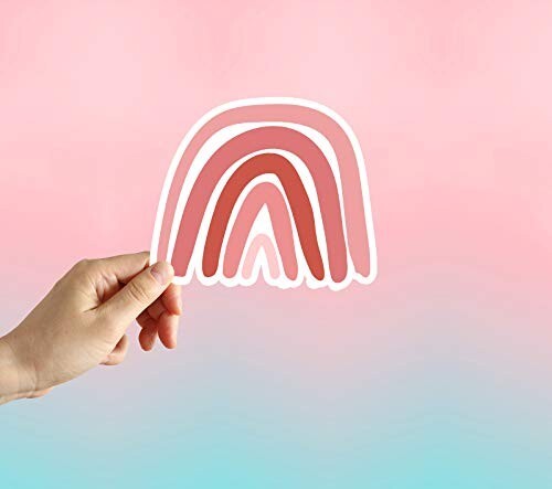Pink Rainbow Sticker, Laptop Water Bottle Sticker, Phone Sticker | eBay