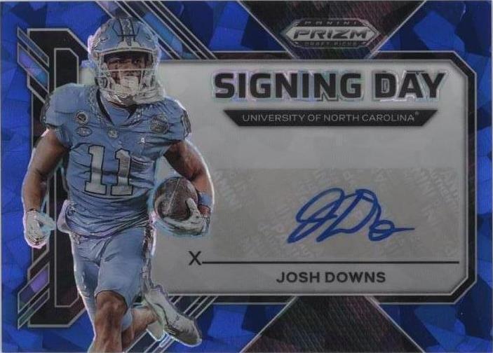 2023 Panini Prizm Draft Picks - Signing Day Josh Downs #SD-JOD Blue Ice ...