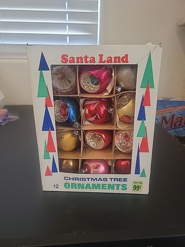 VTG Santa Land Vintage Glass Christmas Tree Ornaments Box of 6 | eBay