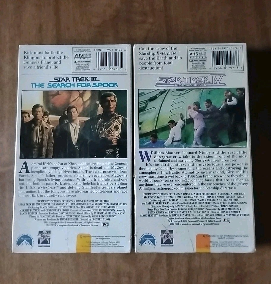 Star Trek The Movie Collection 6 VHS Tapes (1993) Box Set Edition New ...