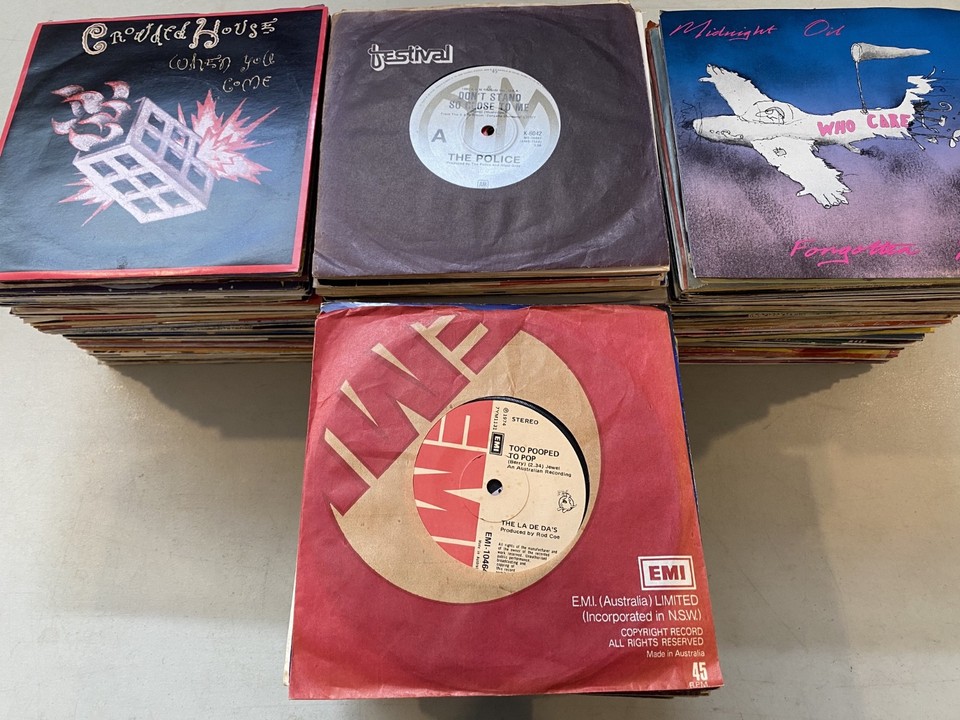 Bulk Lot Of 313 Aussie Rock/Pop 70s & 80s 45s- All Excellent Condition ...