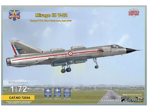Plastic Model 1/72 Mirage Iiiv-02 Prototype Fighter Jet, World'S ...