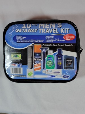Man on the Go Travel Kit, 10 Pieces, Men’s Getaway Easy Carry-on Kit ...