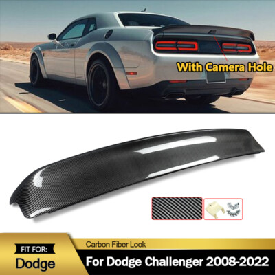 For 08-22 Dodge Challenger Hellcat Style Carbon Look Rear Spoiler w ...