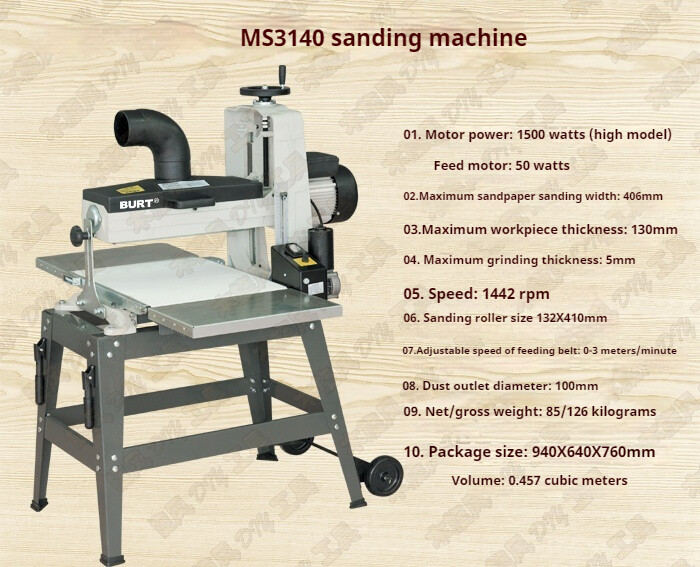 MS3140 Drum Sander/auto Feed Sander 1442r/min 220v 1 Flat Sander ...