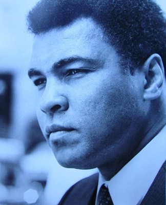 MUHAMMAD ALI profile clipping B&W photo boxing 1980s headshot Cassius ...