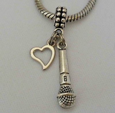 Microphone Music Speech Lead Singer Band Dangle Bead for European Charm ...