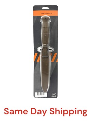 GLOCK Field Fixed Blade Survival Knife w/ Saw & Sheath, Flat Dark Earth ...