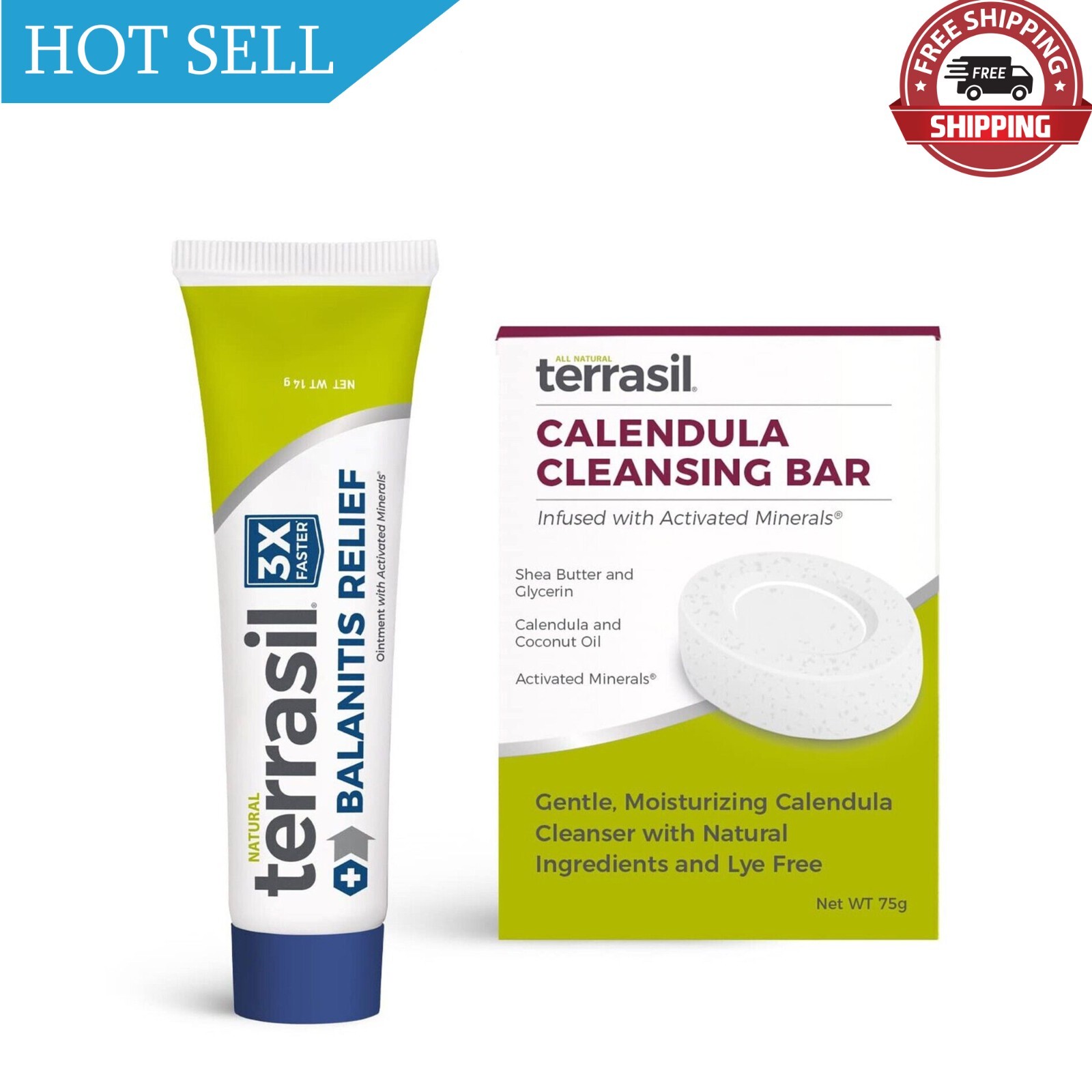 Aidance Terrasil Balanitis Relief with Calendula Soap Kit - Natural ...