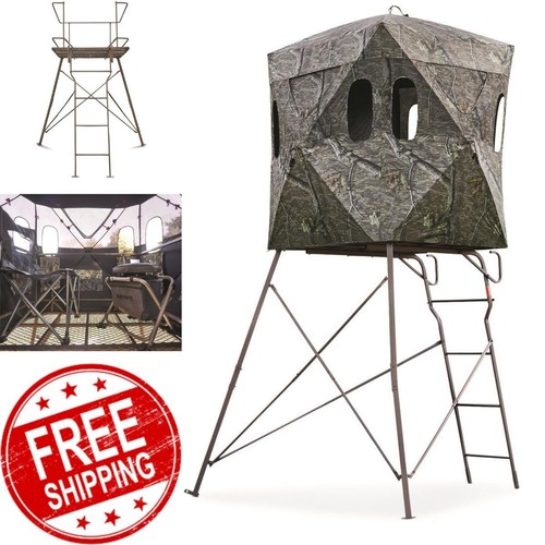 6 Feet Tall 4x4 2 Man Tripod Stand Hunting w/ Blind Deer Wrap ...