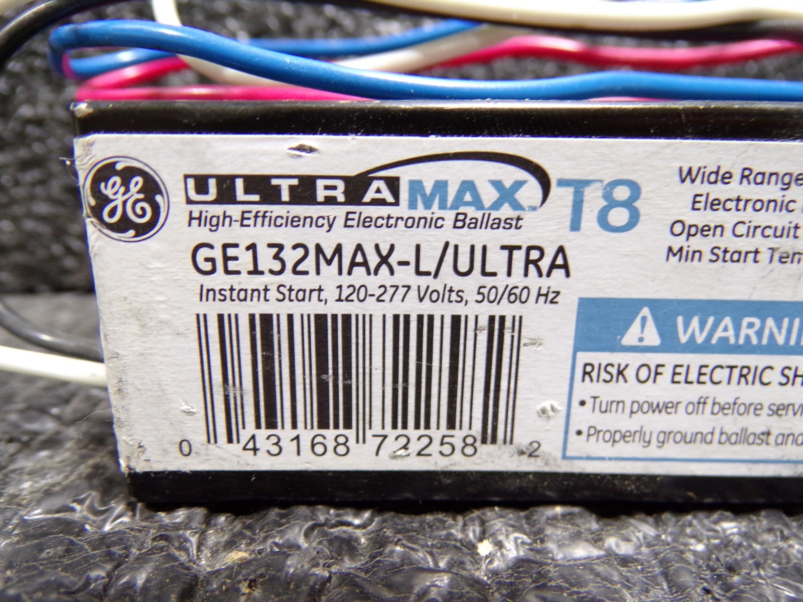GE UltraMax GE132MAX-L/ULTRA - 72258 T8 Fluorescent Ballast | eBay