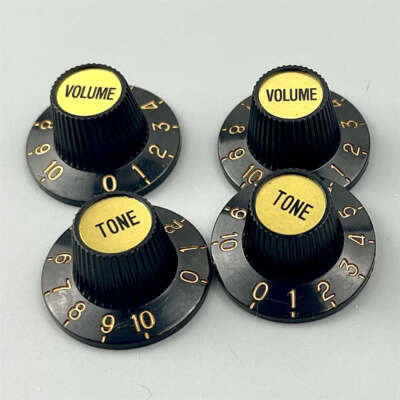Jazzmaster Vintage Witch Hat Knob Black Gold Knobs Guitar Knobs For ...