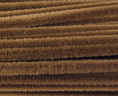 Box of 100 Brown 12" Long x 1/4" 6mm Wired Pipe Cleaners Craft Chenille ...