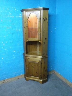 DUCAL SOLID WOOD 2DOOR CORNER DISPLAY CABINET / BOOKCASE - VISIT OUR ...