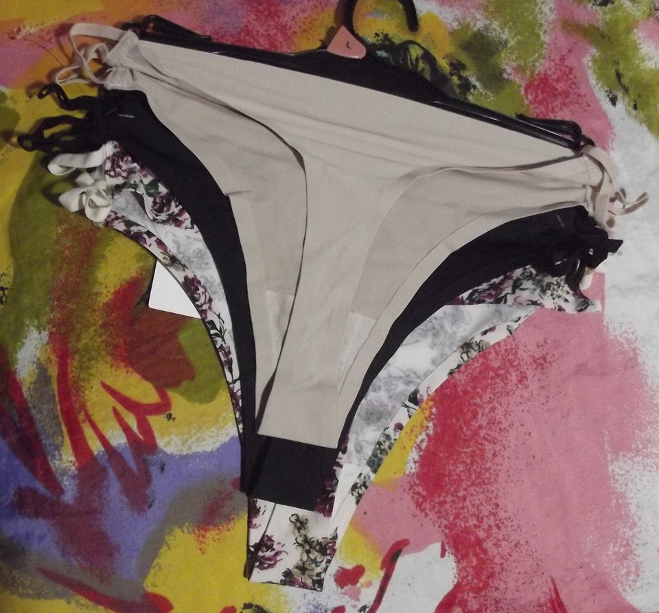 3 NEW PRIMA VALENTINA 82348 FL/BK/BG STRING SIDES NO PANTY LINES THONG ...