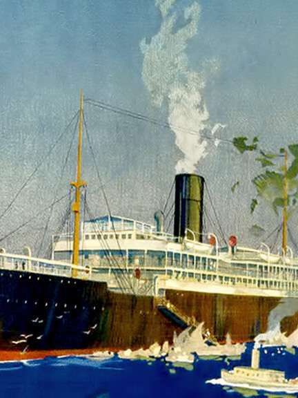 Anchor Line 1930s Vintage Style Ocean Liner Travel Poster - 24x36 | eBay