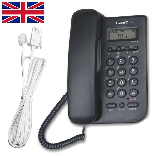 Large Button Landline Corded Phone Home Office Desk Telephone Caller ID ...