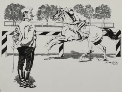 Riding lesson | pen and pen drawing by Alexander Pock; Meggendorf ...