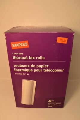 Staples 1" Thermal Fax Rolls 8.5" x 164ft - 4pk (375404) (18225) | eBay