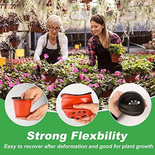 4" Small Plastic Plant Nursery Pot/Pots (100pcs) Seedlings Flower Plant ...