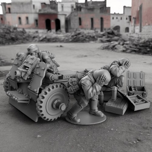 WW2 Luftwaffe Field Division Light Artillery Set 1 28mm Wargames Bolt ...