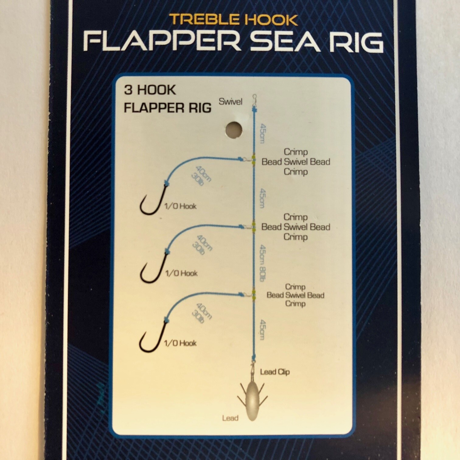 Sea Fishing Rigs x 7 Flapper Pulley Rig Double & Single Hook Clipped ...
