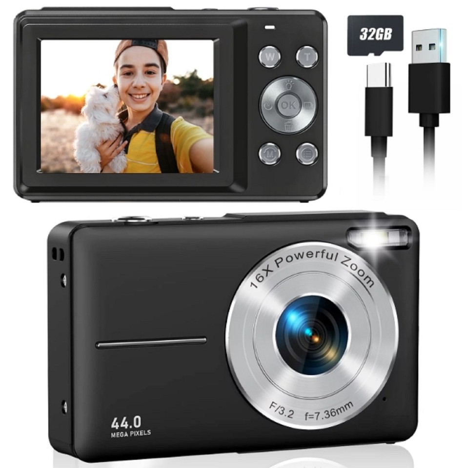 Seckton DC403S Digital Camera 44MP with 16x Digital Zoom, Black | eBay