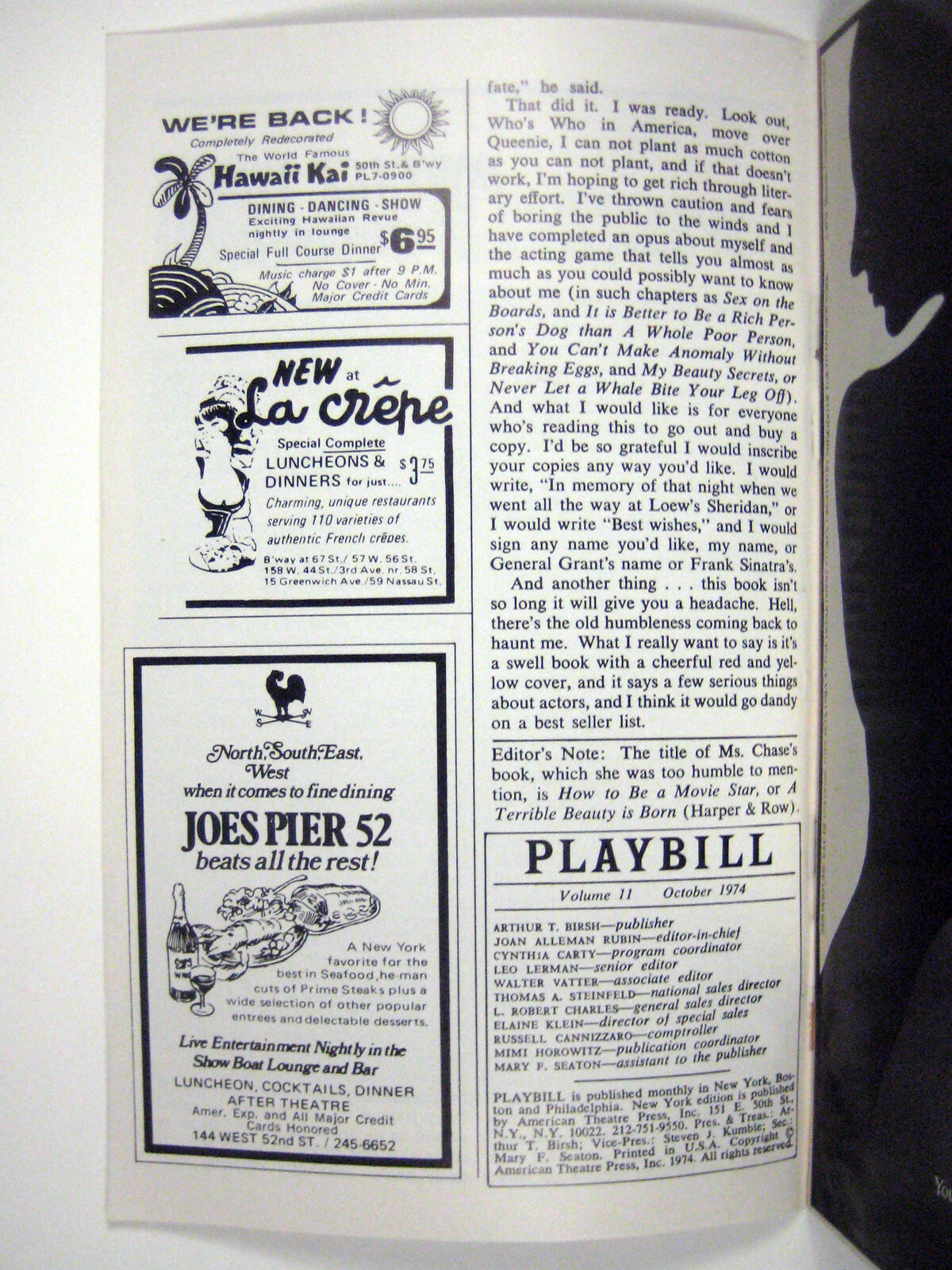 Raisin Playbill 1974 Virginia Capers Joe Morton Ernestine Jackson Musty ...