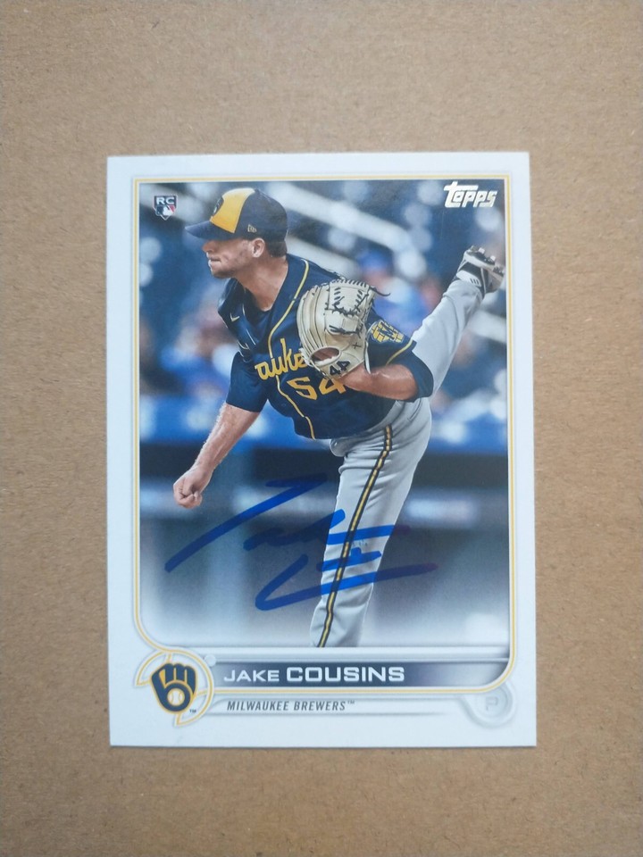 Jake Cousins Signed Autograph 2022 Topps #20 RC Milwaukee Brewers ...