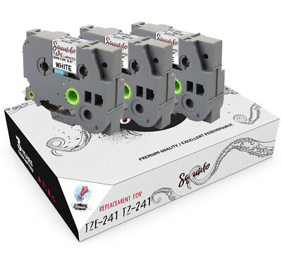 3 Rolls Label Tapes fits for Brother TZe-241 PT1950 PT1960 PT2030 ...