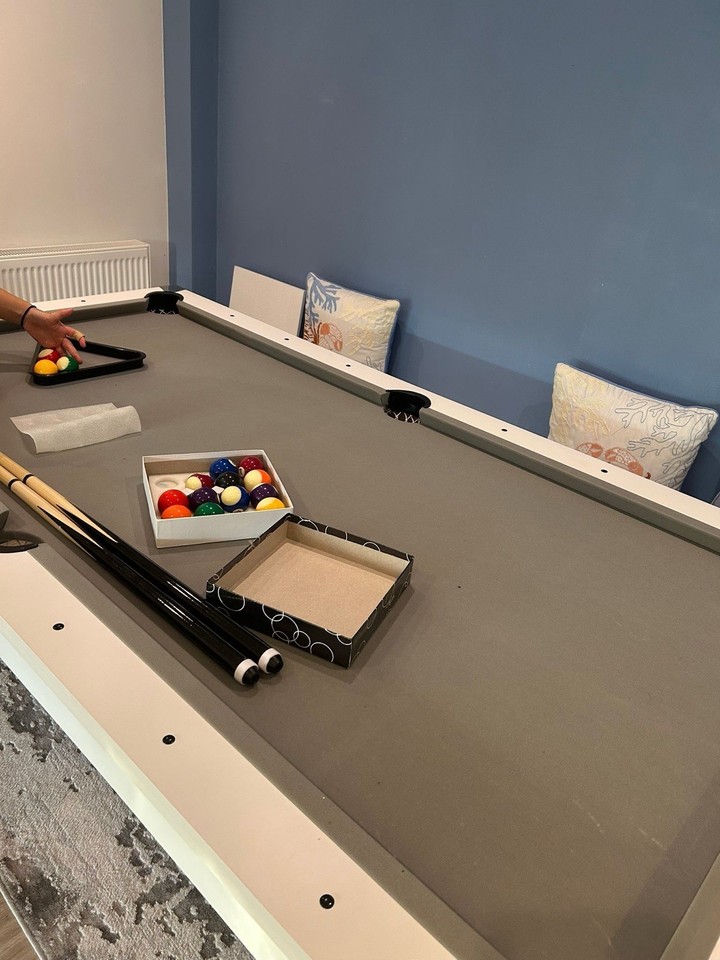New 7ft Diner White Slate Pool Dining Table | *Home Pool Tables* | eBay UK