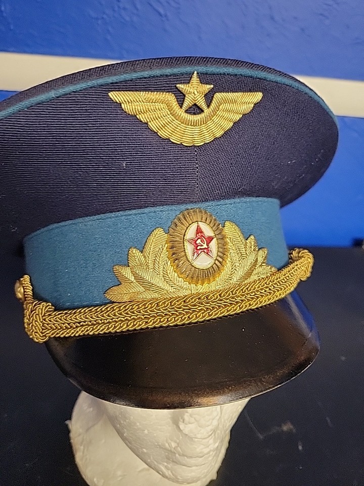 Soviet Military Aviation Pilot Visor Hat Air Force Officer Cap 1982 ...