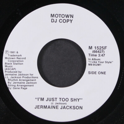 JERMAINE JACKSON: i'm just too shy / same MOTOWN 7" Single 45 RPM | eBay
