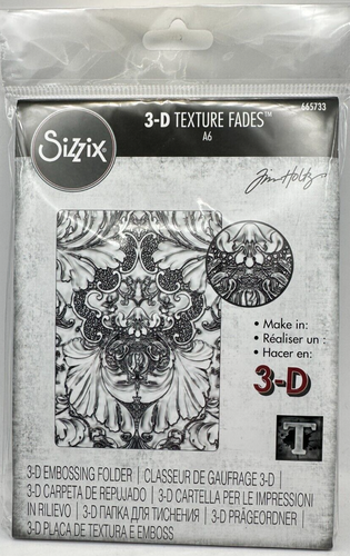 Damask Sizzix 3-D Texture Fades Embossing Folder by Tim Holtz 665733 ...